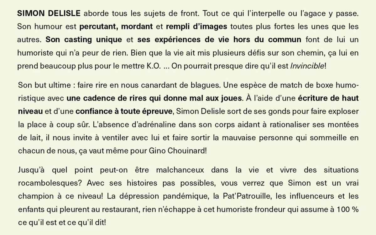 SIMON DELISLE est très heureux de vous inviter à découvrir son ...