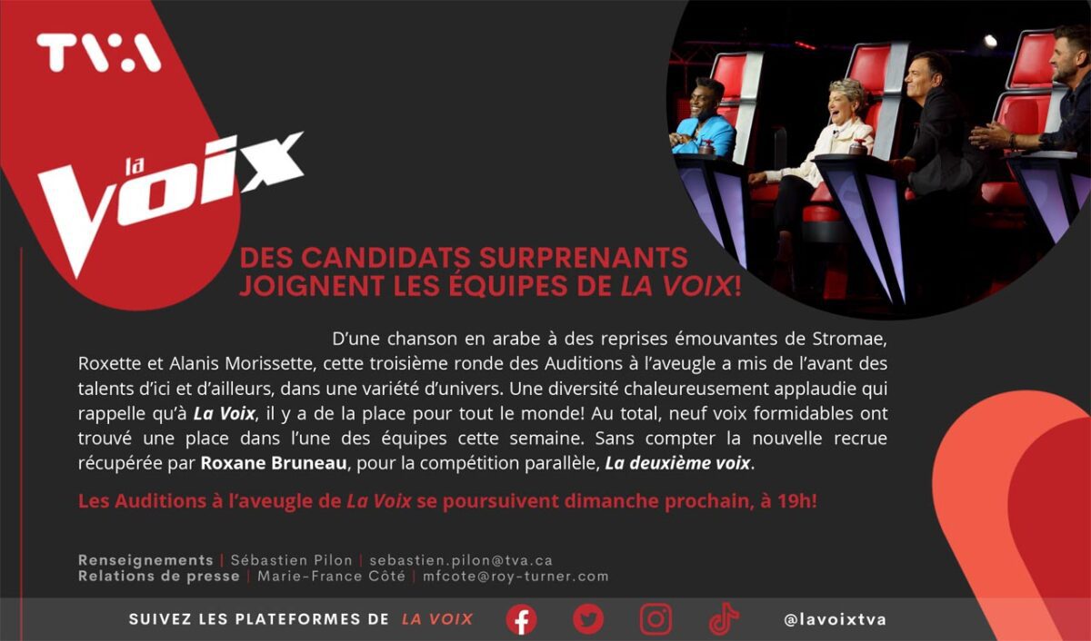 TVA | La Voix | Des candidats surprenants joignent les équipes de La ...