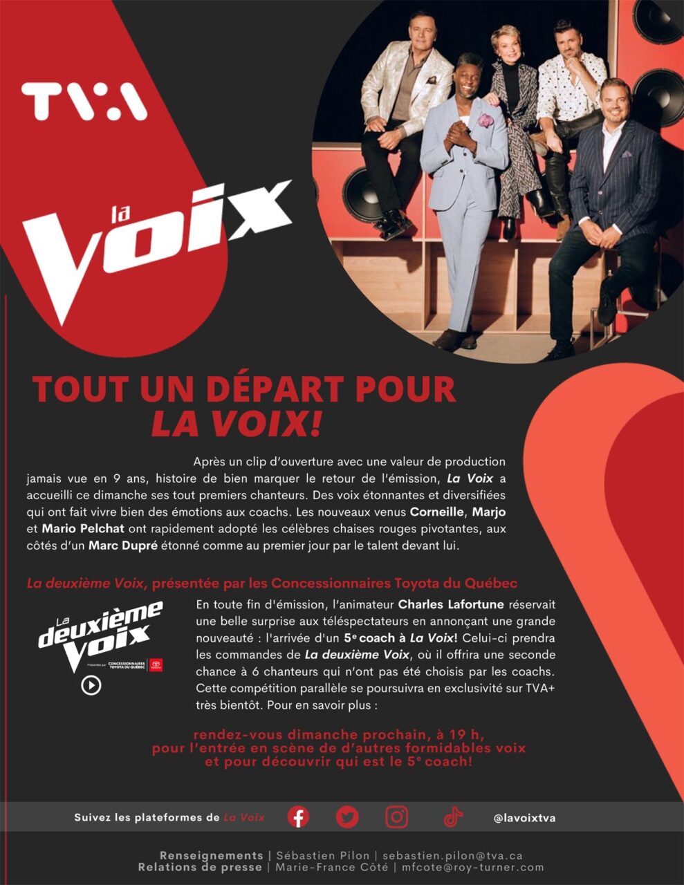 TVA | La Voix | Tout un départ pour cette première de la saison! | Arts ...