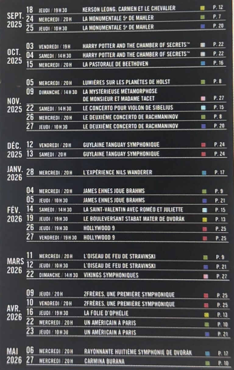 Saison 2025-2026 OSQ | Arts et culture