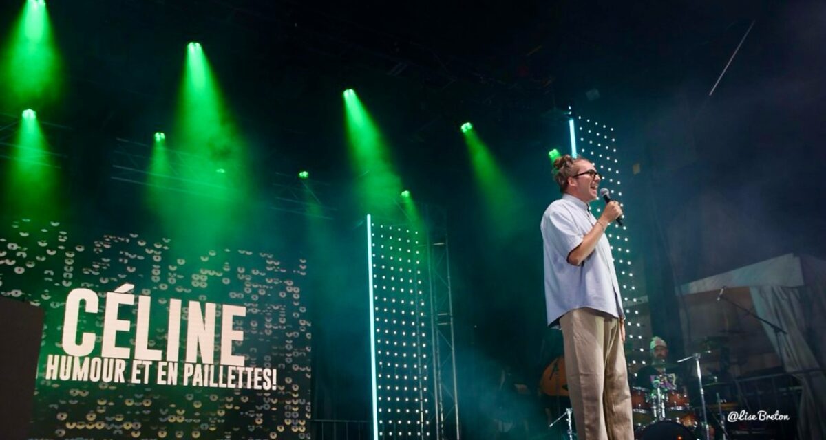 Mathieu Dufour entouré de paillettes pour CÉLINE à Juste pour Rire ...